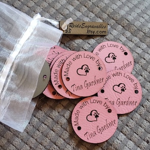 1.25 Round Vegan Leather Knitting Labels Custom - Etsy