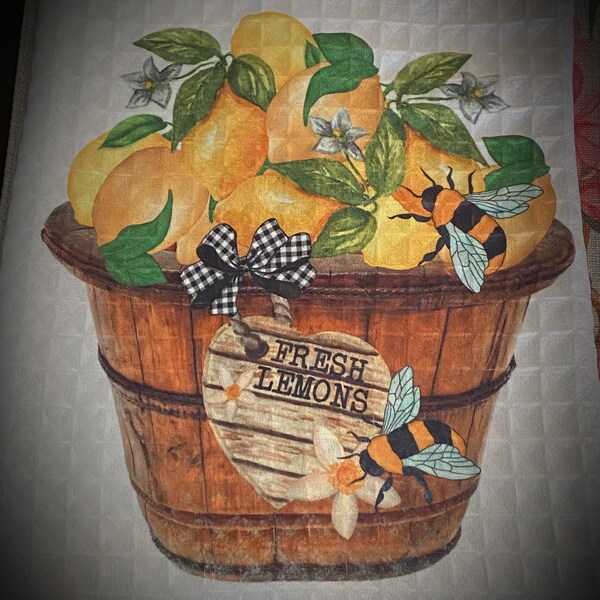 Lemon Digital Download Design, Lemon Print, Lemons and Bees Png ...