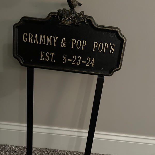 Personalized Cast Aluminum Metal Yard Lawn Plaque - Chickadee Ivy Sign ...