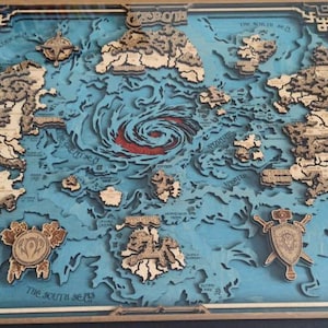 3D Realm of the Horde and the Alliance Wood Map Free Express Shipping ...