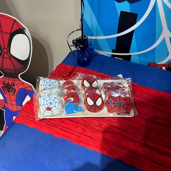 Spider-man Royal Icing Cookies - Etsy
