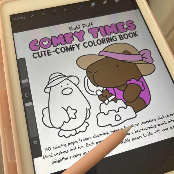 Hygge Times: Cute Cozy Animals Characters in Autumn Scenes Coloring ...