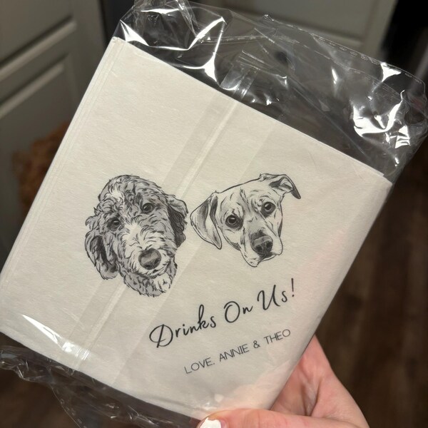 Custom Pet Cocktail Napkins, Dog Wedding Napkins, Custom Pet Cocktail ...