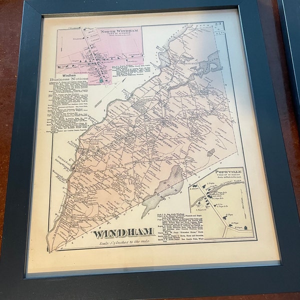 WINDHAM, Maine 1871 Map, Replica or Genuine ORIGINAL - Etsy