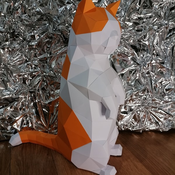 Munchkin Cat Stand up Paper Craft, Digital Template, Origami, PDF ...