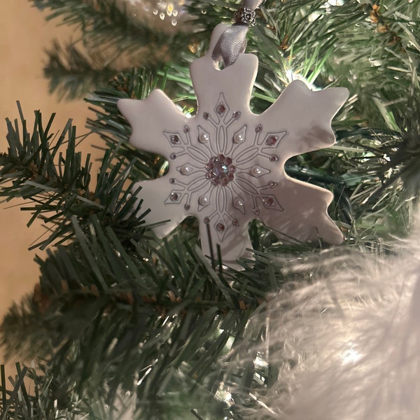 Polymer Clay Snowflake Ornament - Etsy