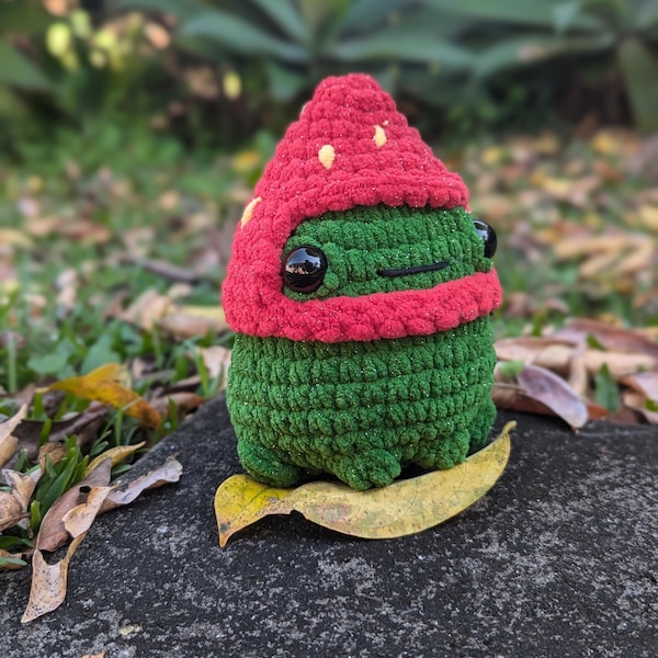 Strawberry Frog No Sew Crochet Pattern / Strawbery Hat Cute Frog ...