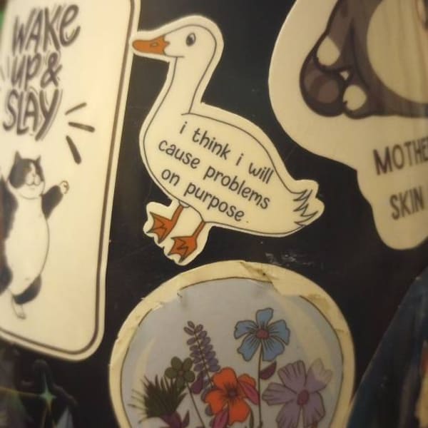 I Think I Will Cause Problems on Purpose Stickers | Laptop Sticker ...
