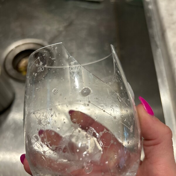 Diamond Goblet Glasses Pink set of 4 - Etsy