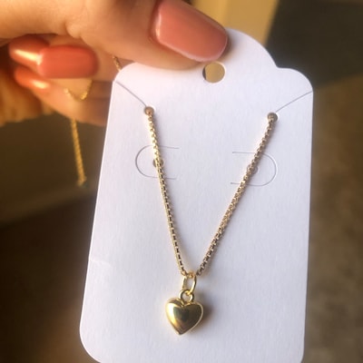 18k Gold Filled Hallowed Star and Attached Heart Engraved Pattern ...