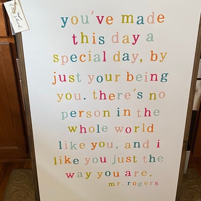 VERTICAL I Like You Just the Way You Are Mr. Rogers Framed Wood Sign - Etsy