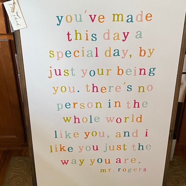 VERTICAL I Like You Just the Way You Are Mr. Rogers Framed Wood Sign - Etsy