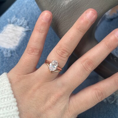 Cushion Cut Moissanite Bezel Set Solitaire Ring, Cushion Cut Solitaire ...