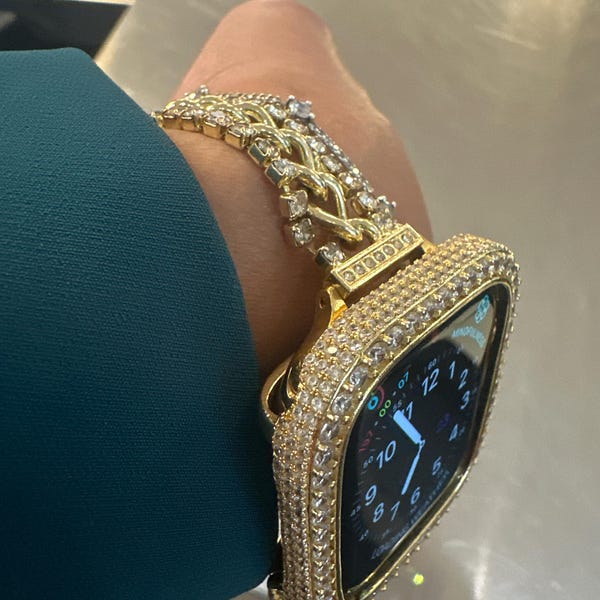 Elegant Filigree Bling Diamonds Apple Watch Case Bumper Metal Steel 11 ...