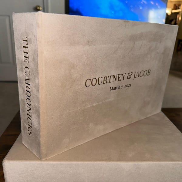 Linen Wedding Photo Album - Modern Wedding Gift, Anniversary Scrapbook ...