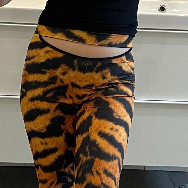 Tiger Flare Pants, Tiger Halloween Pants, Animal Print Flare Leggings ...