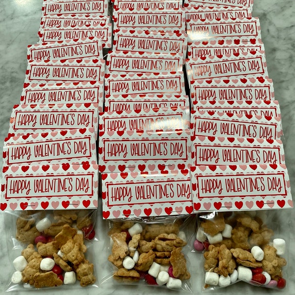 Happy Valentine's Day Treat Bag Toppers, Valentines Treat Card Topper ...