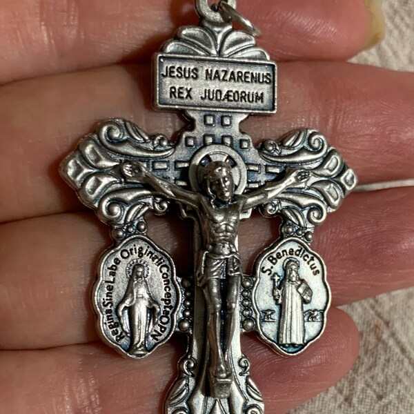DOUBLE Pardon Crucifix Set of 2 Cross SPECIAL ITALY Miraculous Medals ...