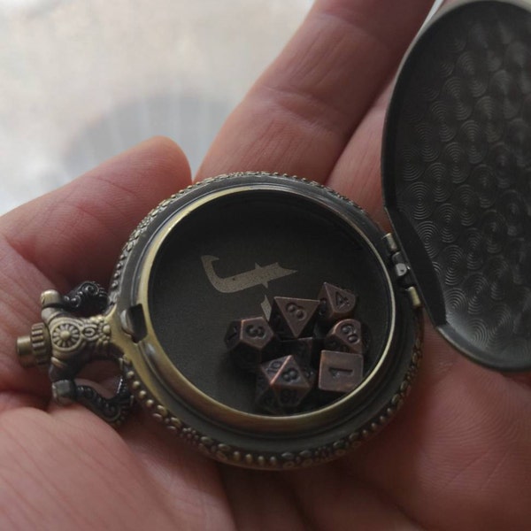 Custom Pocket Watch Dice Tray - Roman Style Pocket Watch Shell, Metal ...