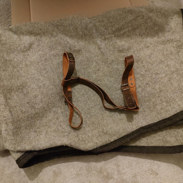 Bushcraft Wool Blanket, Sleeping Bag, Handmade Leather Strap, Camping ...