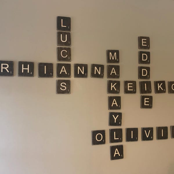5.5" Large Scrabble Tiles, Scrabble Tile Wall Art Letters , Wooden ...