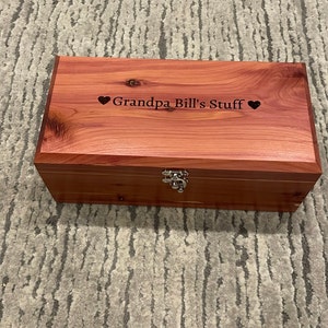 Engraved Cedar Wine Box With Lock or Latch Hand Rubbed | Etsy