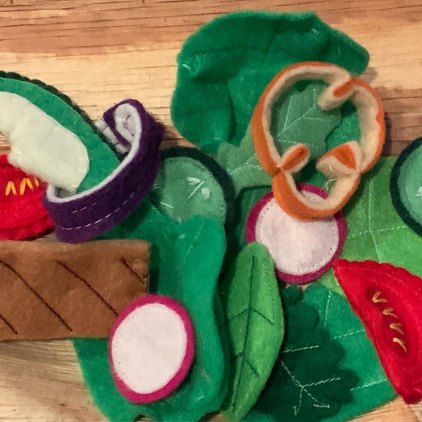 Felt Cucumber Slice Montessori Sensory Activity Handcrafted Pretend ...