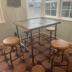 Tortured Reclaimed Distressed Industrial Wood Desk With Rebar Hairpin ...