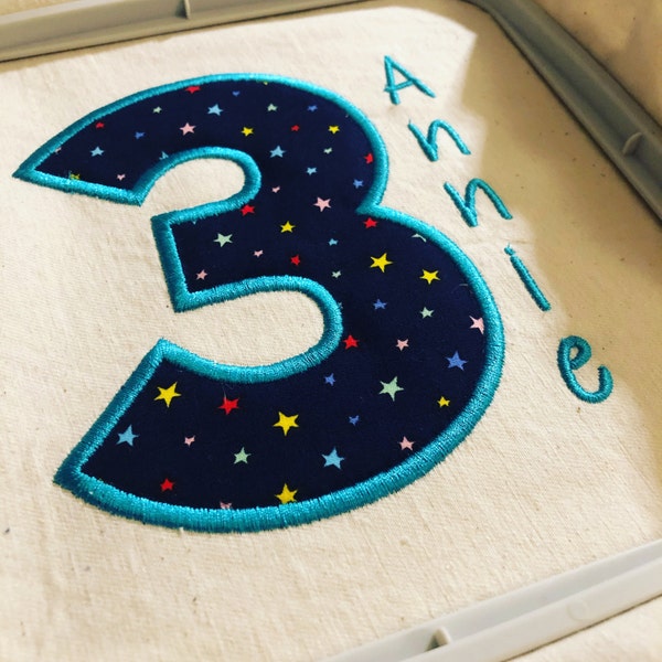 Block Number Applique 0-9 Birthday Digital Embroidery Design Set ...