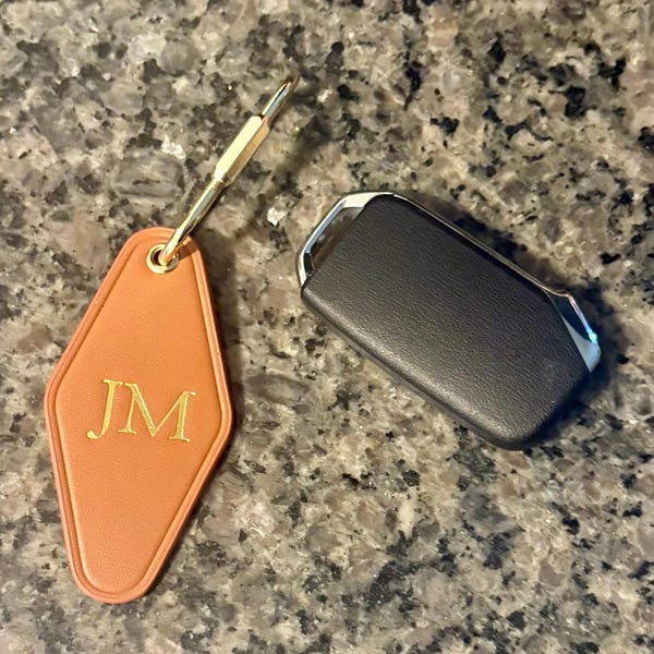 Embossed Diamond Leather Keychain (name) - Modern Luxury Key Chain Fob ...
