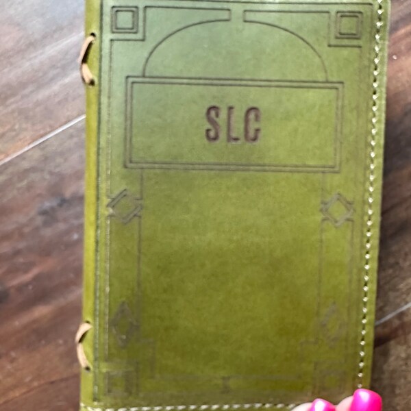 Handmade Italian Leather Journal | Personalized Olive Green Leather ...