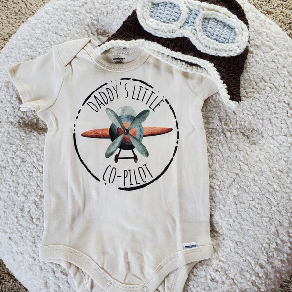 Daddy's Little Co-pilot Baby Onesie® Airplane, Airplane Baby Onesie ...