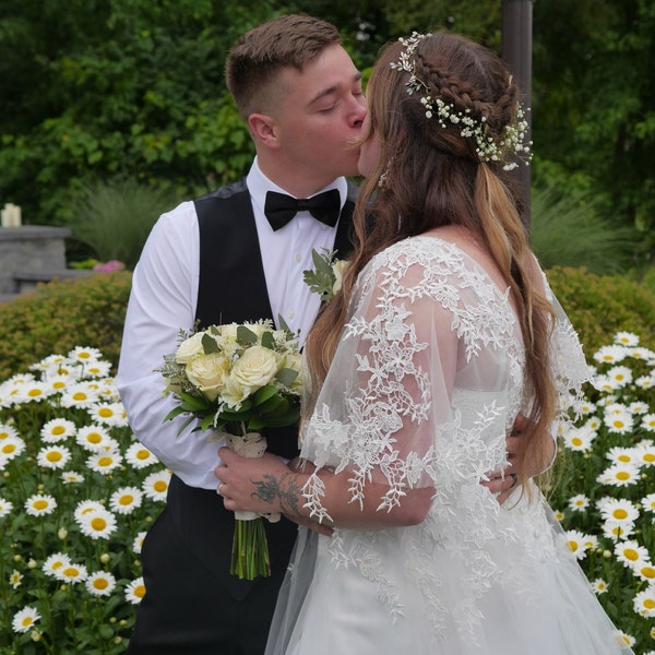 Boho Wedding Dresses, A Line Wedding Dresses, off the Shoulder Wedding ...