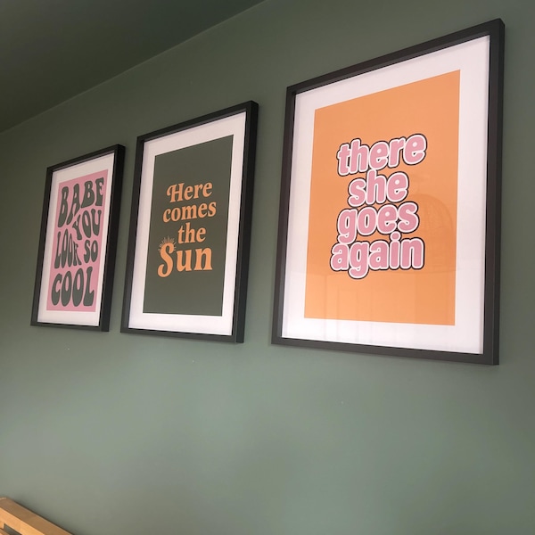 Music Inspired Prints, Song Lyrics Print Bundles, Music Wall Art, Band ...