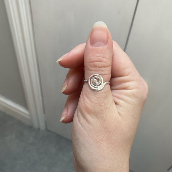 Sterling Silver Double Spiral Ring, Galaxy Swirl Ring, Silver Celtic Spiral, Galactic Spiral ...