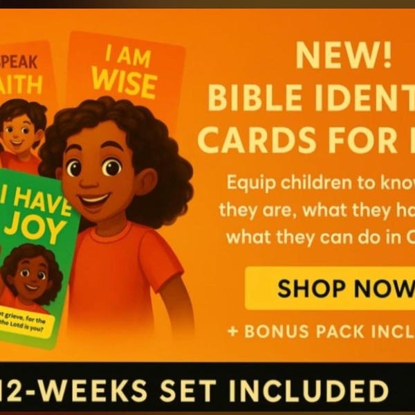Bible Identity Cards for Kids – Printable Christian Scripture Cards ...