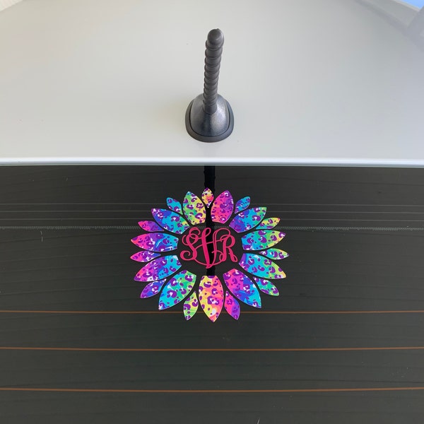 Sunflower Monogram Car Decal | Flower Monogram | Sunflower Custom Decal ...