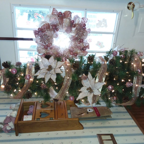 Victorian Christmas Wreath Blush Pink Champagne Christmas Wreath Pink ...