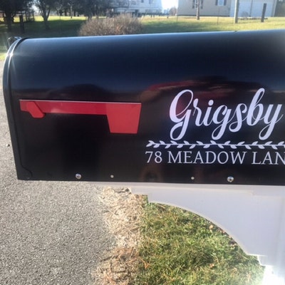 Set of 2 Mailbox Name Decals Last Name Mailbox Stickers Custom Mailbox ...