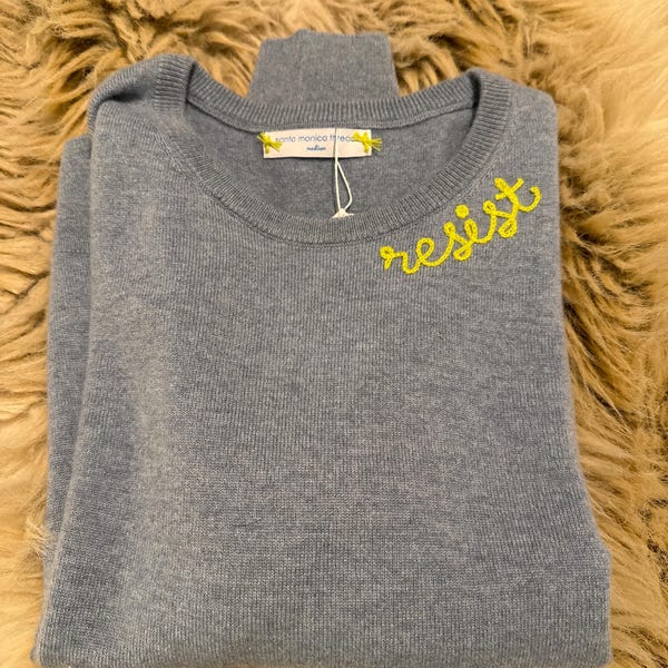 I Can't I've Got Mahj Embroidered CASHMERE Sweater, Mahjong Player ...