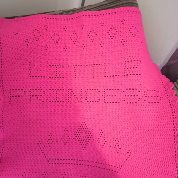 Crochet Blanket Pattern Little Princess Filet Blanket PDF, Uk and Us ...