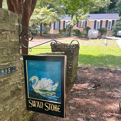 Custom Carved Sign, 23K Gold Leaf, Sign for Your Business, Hanging Sign ...