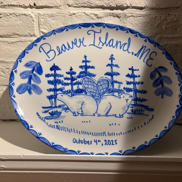 Custom Blue and White Platter - Etsy