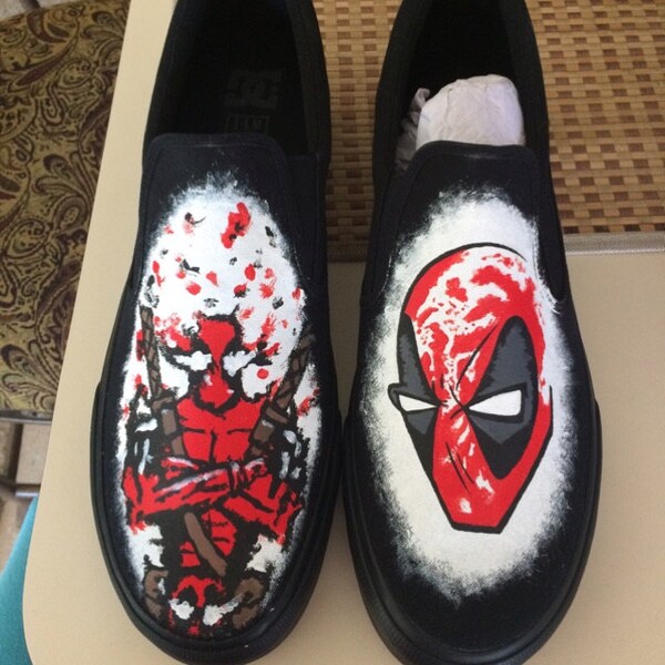 Splatter Paint Custom Deadpool Shoes - Etsy