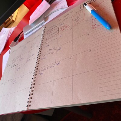 2 Year Large Kraft Monthly Spiral Planner Start Any Month 2 Pages per ...