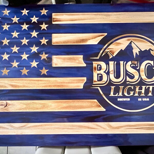 Rustic Busch Light Wooden Flag - Etsy
