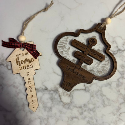 Our First Home Christmas Wooden Engraved Ornament 2024 My First Home ...
