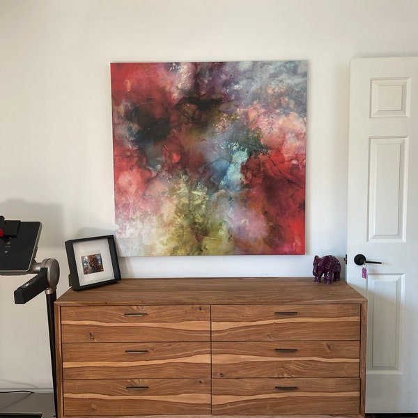 Large Abstract Painting Stretched Canvas Print 45 X 36 Wall Art Modern ...