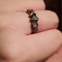 Lucky Stone Ring - Raw Stone Silver Ring - Multi Stone Crystal and ...