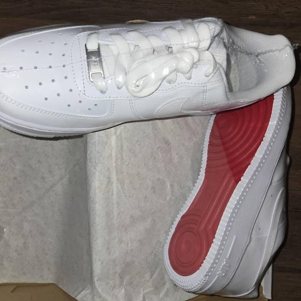 Custom Rope Laces AF1, Red Bottoms AF1, Rope Laces With Red Bottoms ...